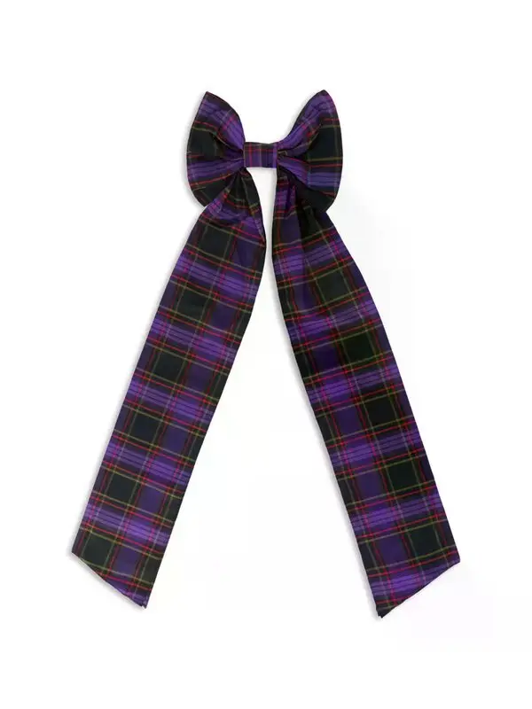 Red Valentino Tartan Bow Hair Accessory - Purple