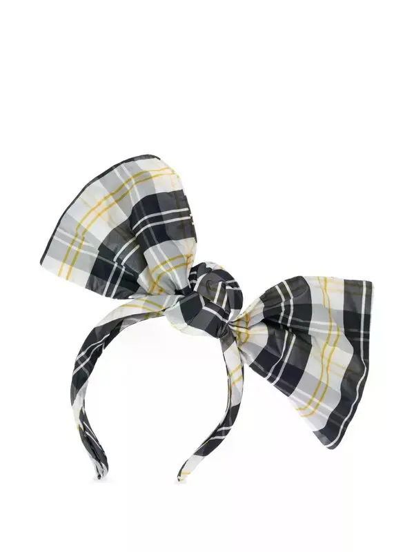 Red Valentino Bow Plaid Headband - Black