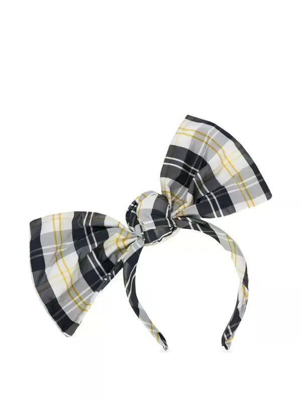 Red Valentino Bow Plaid Headband - Black