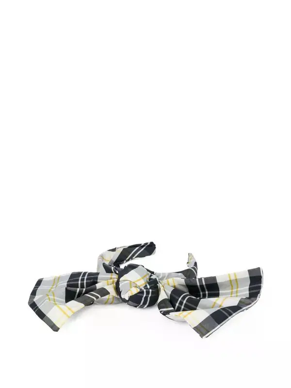 Red Valentino Bow Plaid Headband - Black