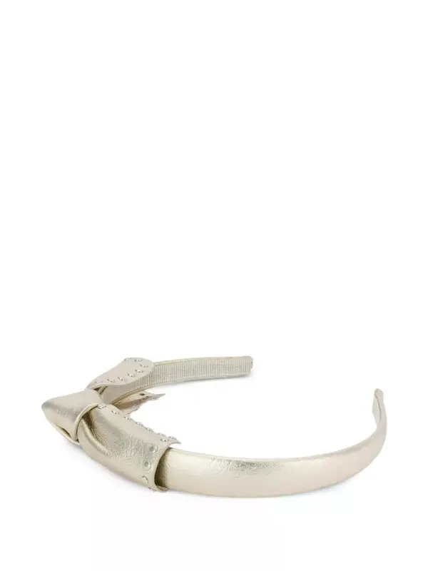 Red Valentino Bow Studded Headband - Gold
