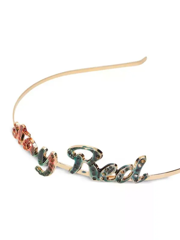 Red Valentino Lettering Headband - Gold