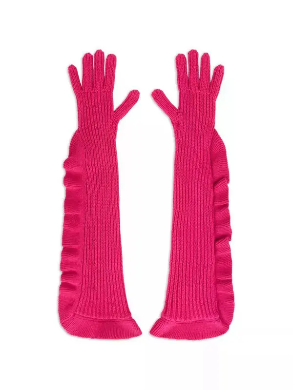 Red Valentino Ruffled Gloves - Pink