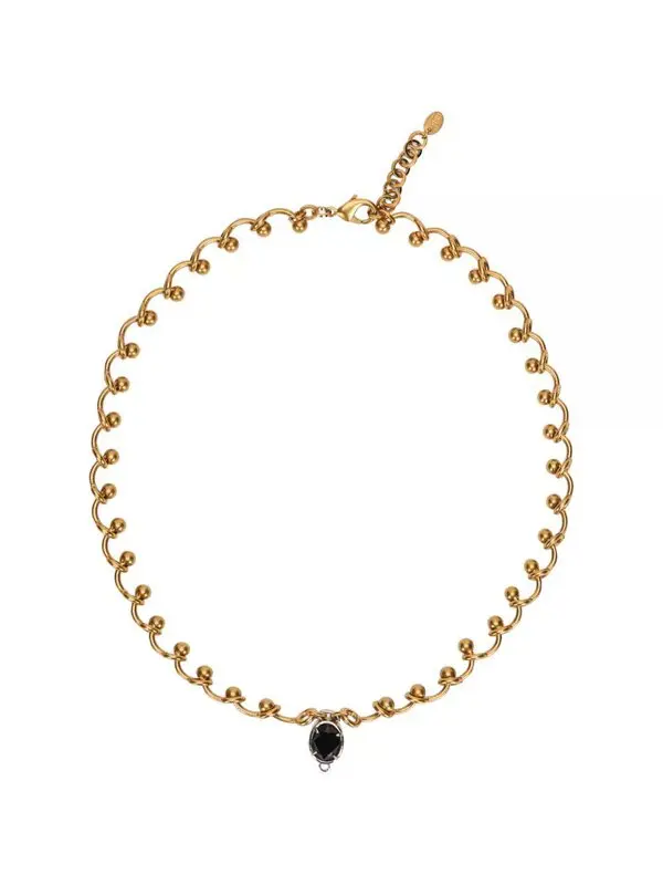 Red Valentino Knot Detail Pendant Necklace - Gold
