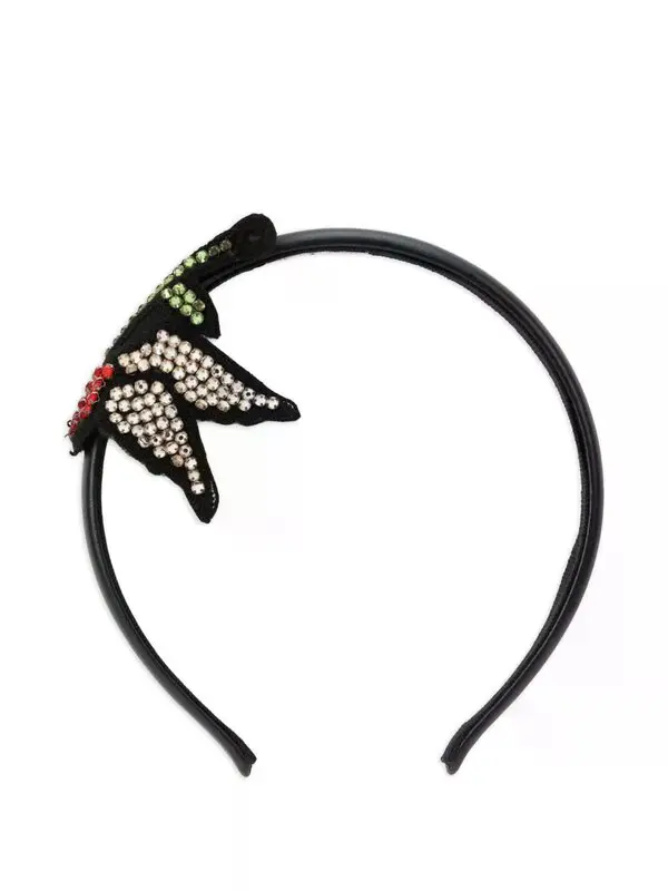 Red Valentino Flower Embellished Headband - Black