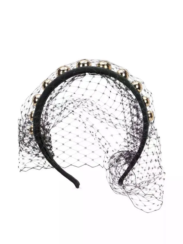 Red Valentino Beaded Veil Headband