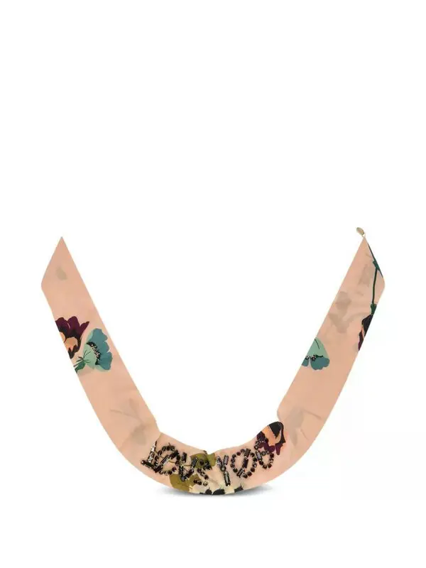 Red Valentino Floral Beaded Necklace - Neutrals