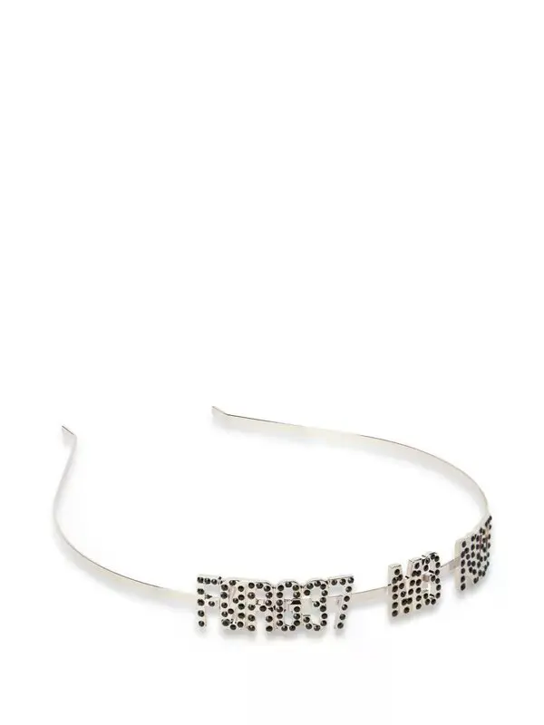 Red Valentino Rhinestone Headband - Silver