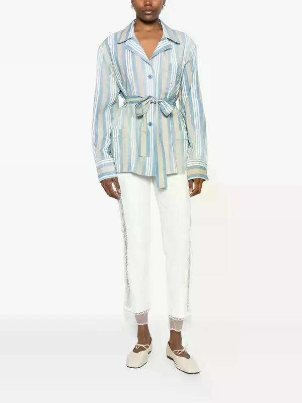 Ermanno Scervino Striped Belted Jacket
