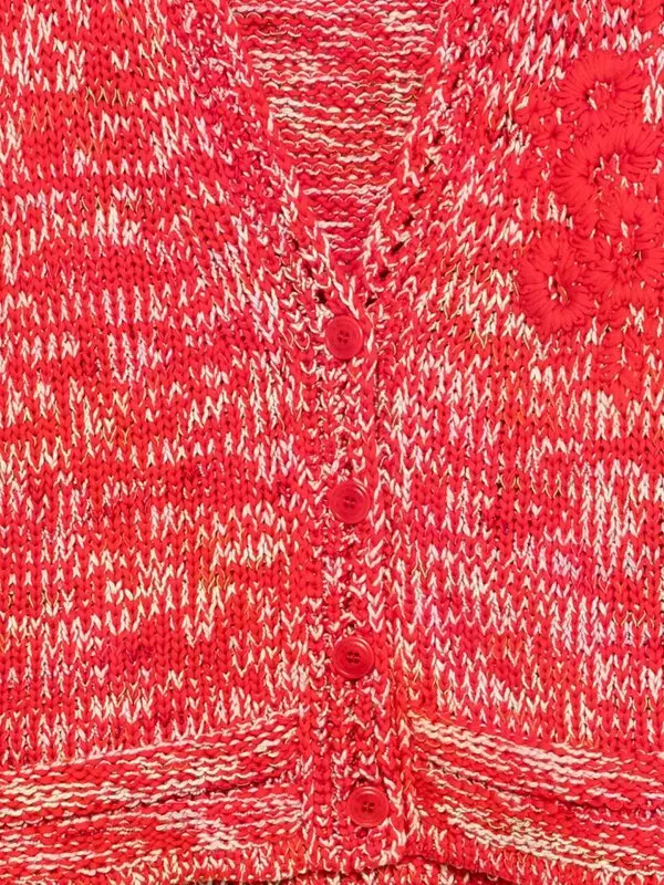 Ermanno Scervino Floral Appliqué Cardigan - Red