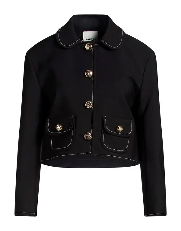 Sandro Crepe Single-breasted Jacket - Black