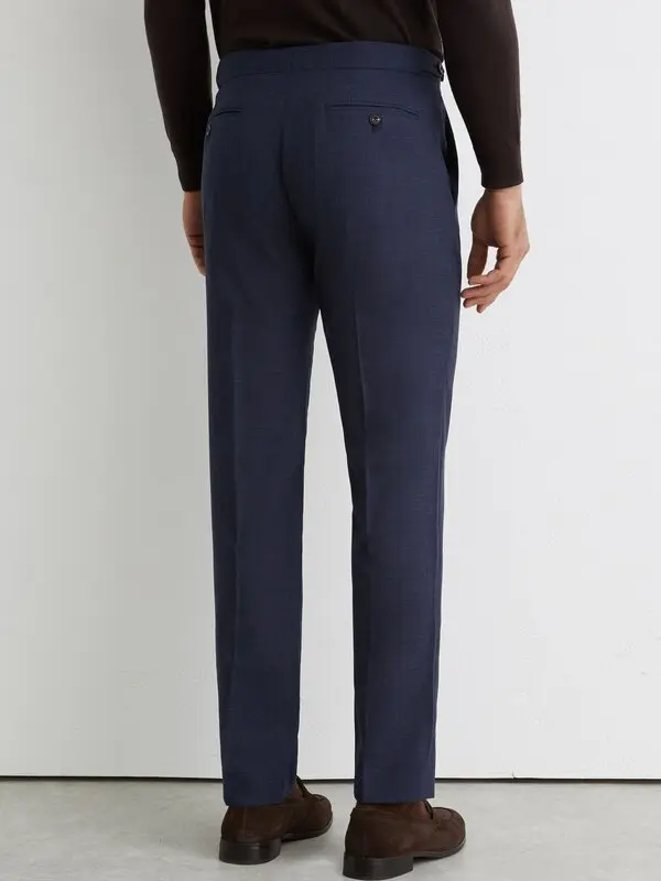 REISS Fibre Side Adjuster Wool Textured Tailored-fit Trousers