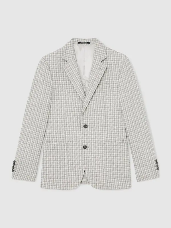 REISS Canty Houndstooth Tailored-fit Blazer