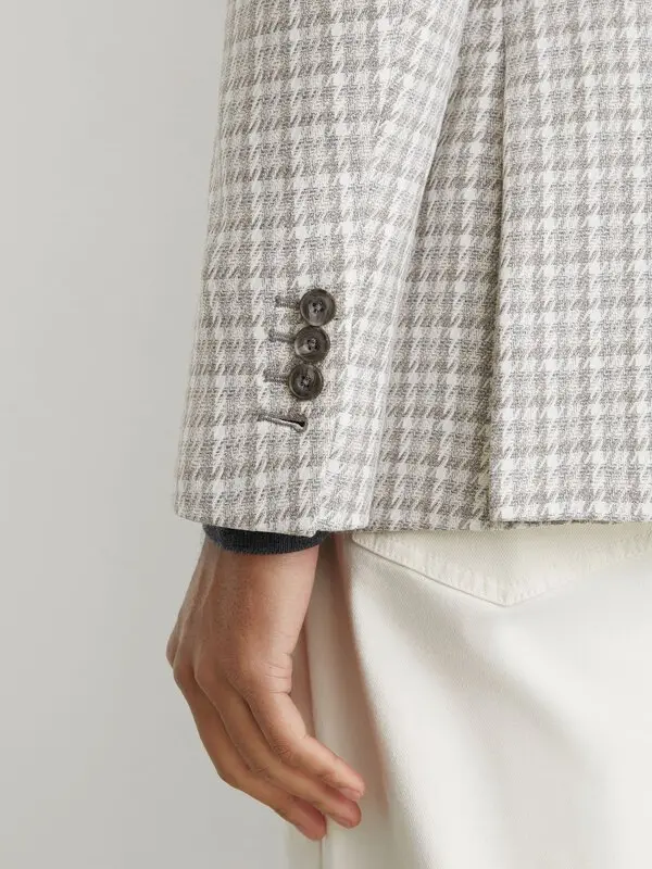 REISS Canty Houndstooth Tailored-fit Blazer