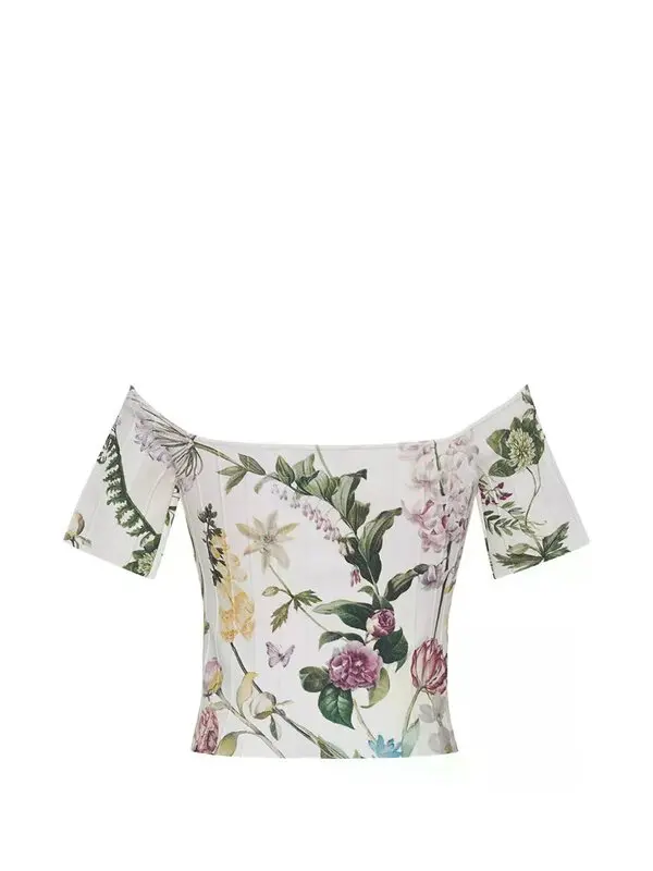 Cara Cara Floral-print Off-shoulder Top - White