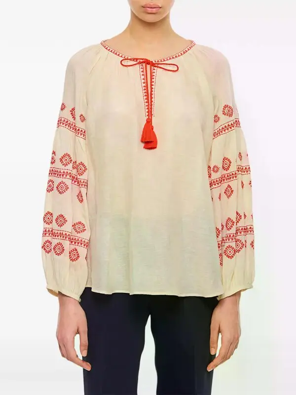BENARAS BY CITRUS Floral Embroidery Top