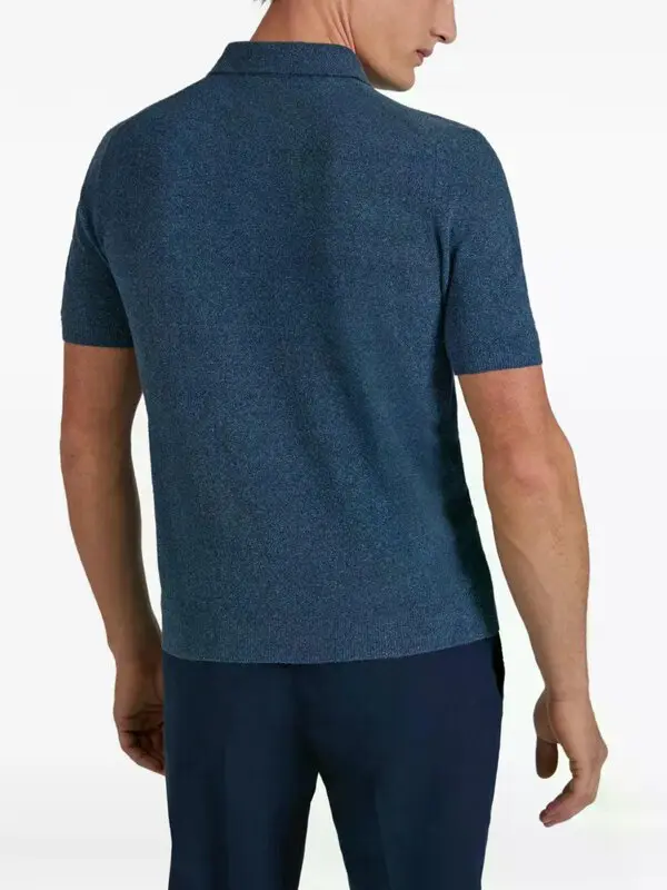 ZANONE Bouclé Polo Shirt - Blue