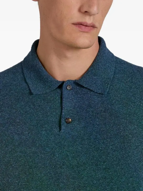 ZANONE Bouclé Polo Shirt - Blue