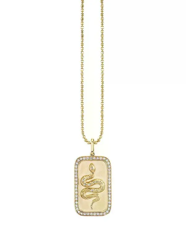 SYDNEY EVAN 14kt Yellow Snake Pendant Necklace - Gold
