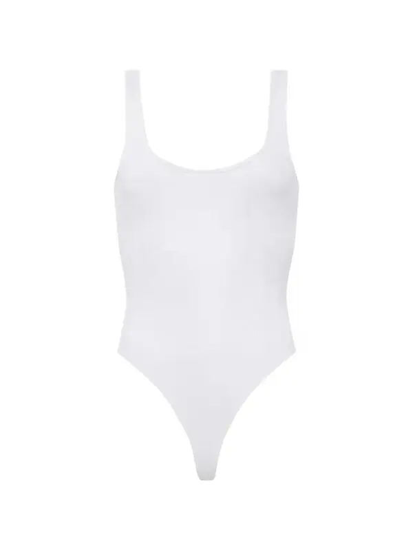 L'Agence Nica Scoopneck Ribbed Bodysuit - White