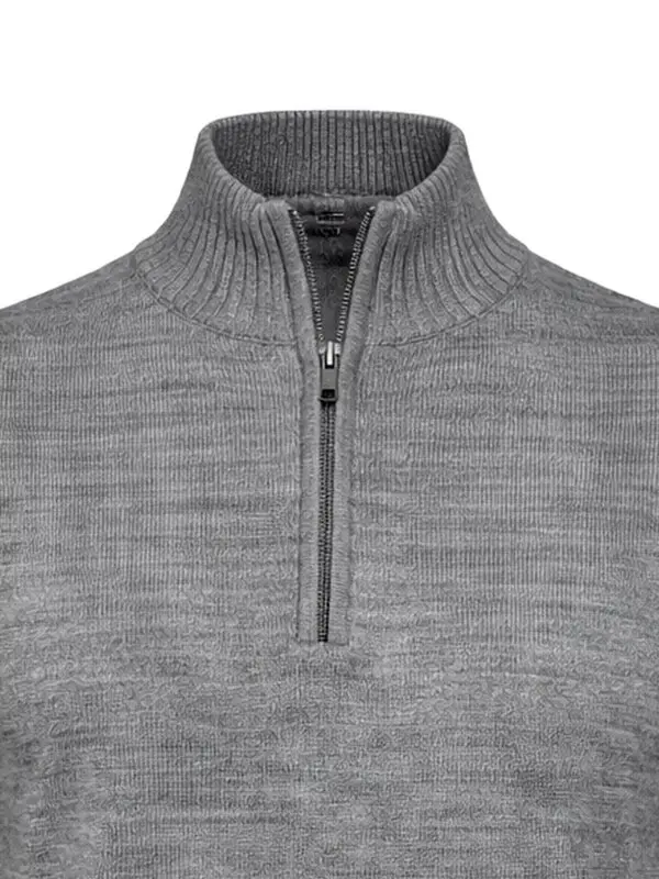PATRICK ASSARAF Quarter-zip Funnel-neck Sweater