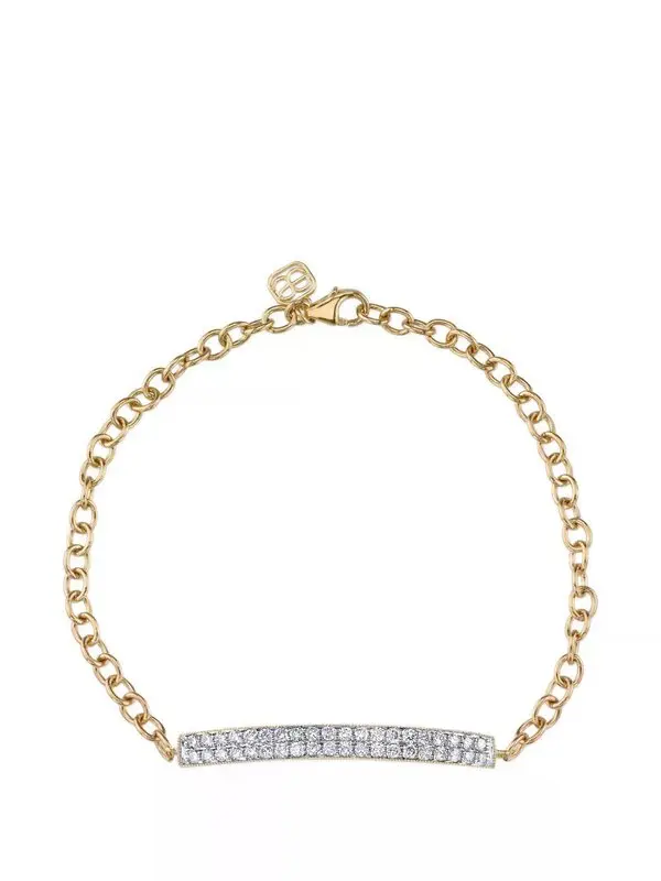SYDNEY EVAN Yellow Link Bar Pavé Bracelet - Gold