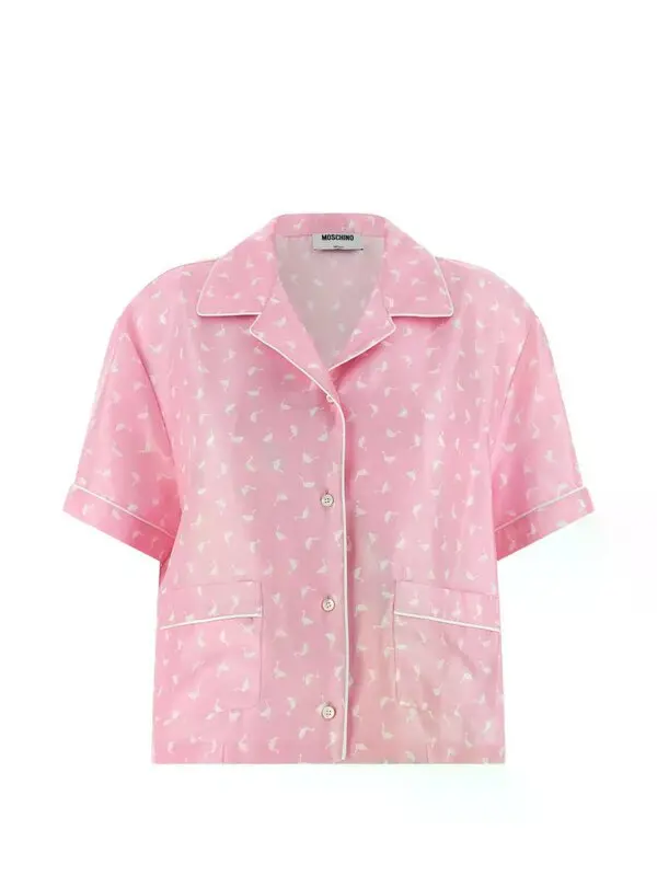 Moschino Goose-print Silk Shirt - Pink