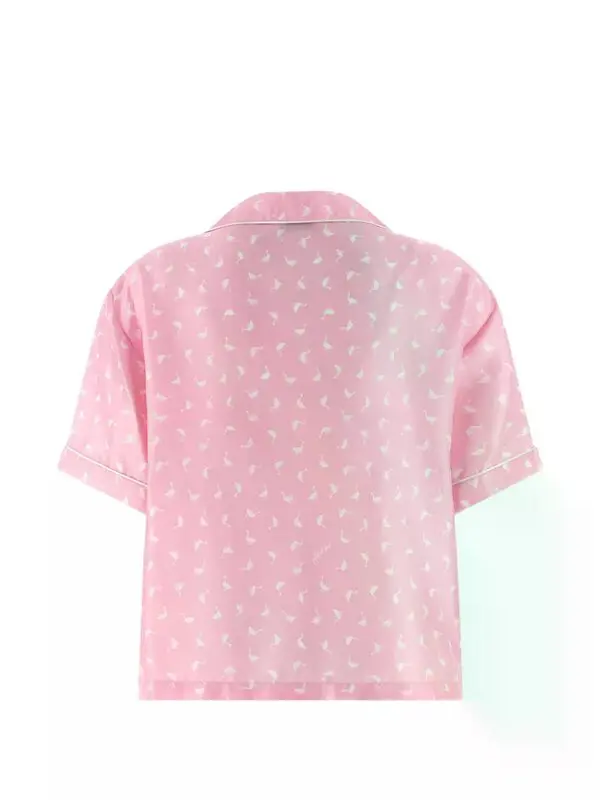 Moschino Goose-print Silk Shirt - Pink