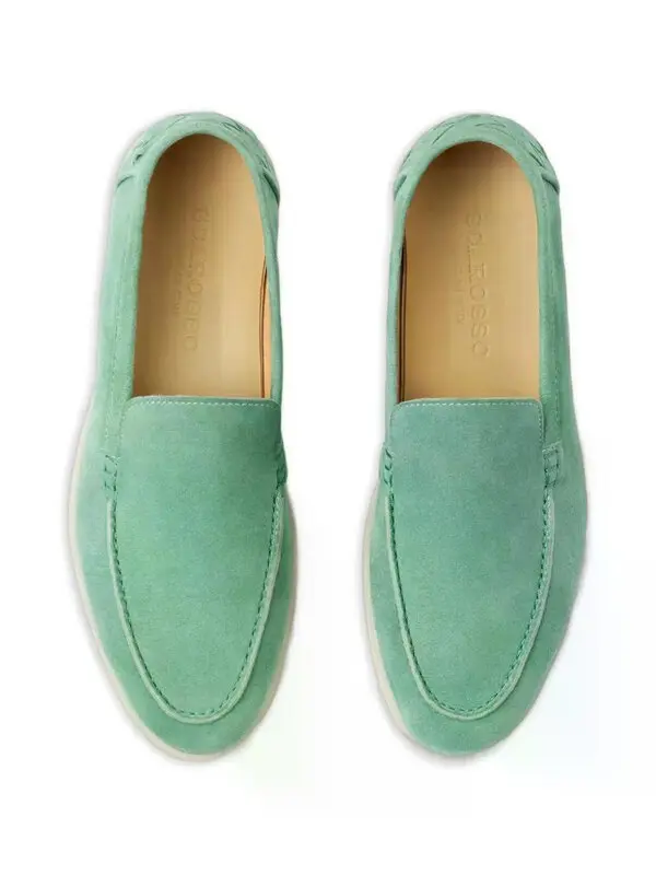 SCAROSSO Ludovica Suede Loafers - Green