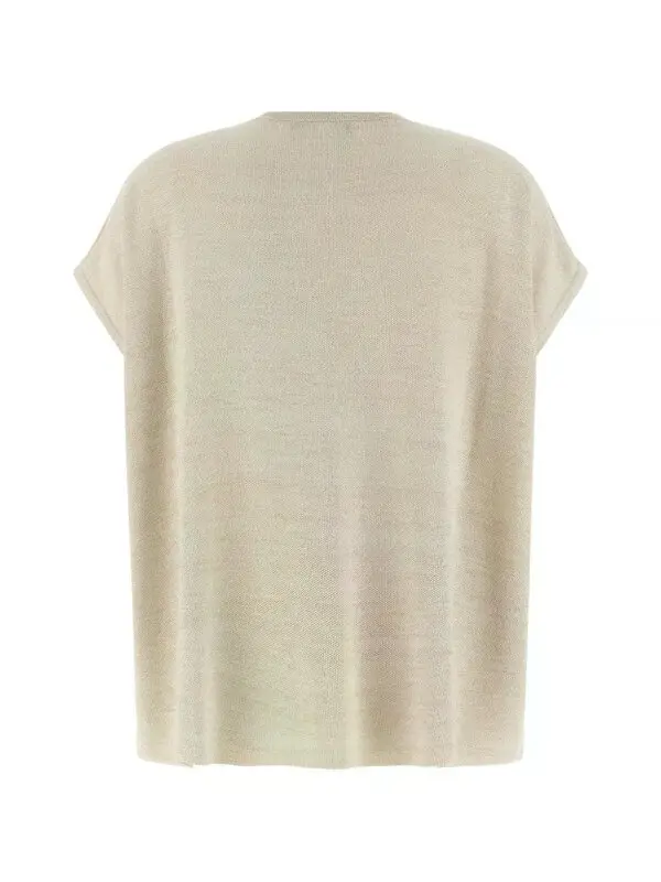 Fabiana Filippi V-neck Short Sleeve Sweater - Neutrals