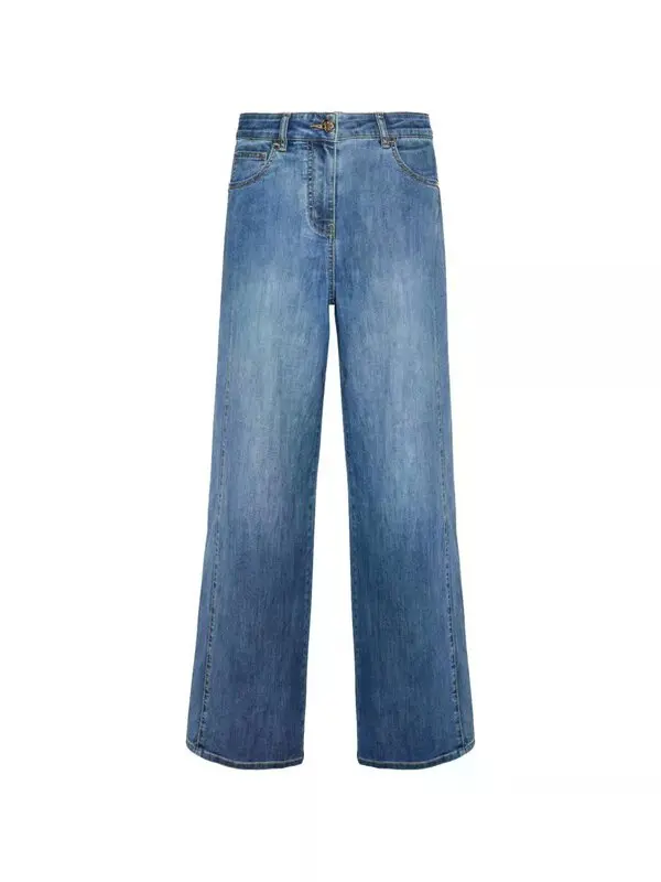 ELENA MIRO` Five-pocket Straight Leg Denim Jeans
