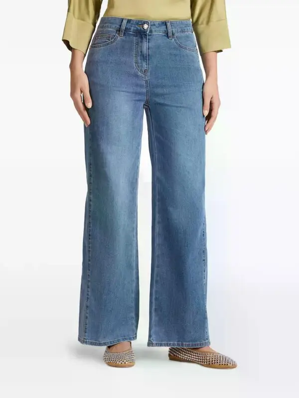 ELENA MIRO` Five-pocket Straight Leg Denim Jeans
