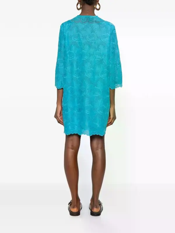 Valentino Garavani Broderie Anglaise Mini Dress - Blue