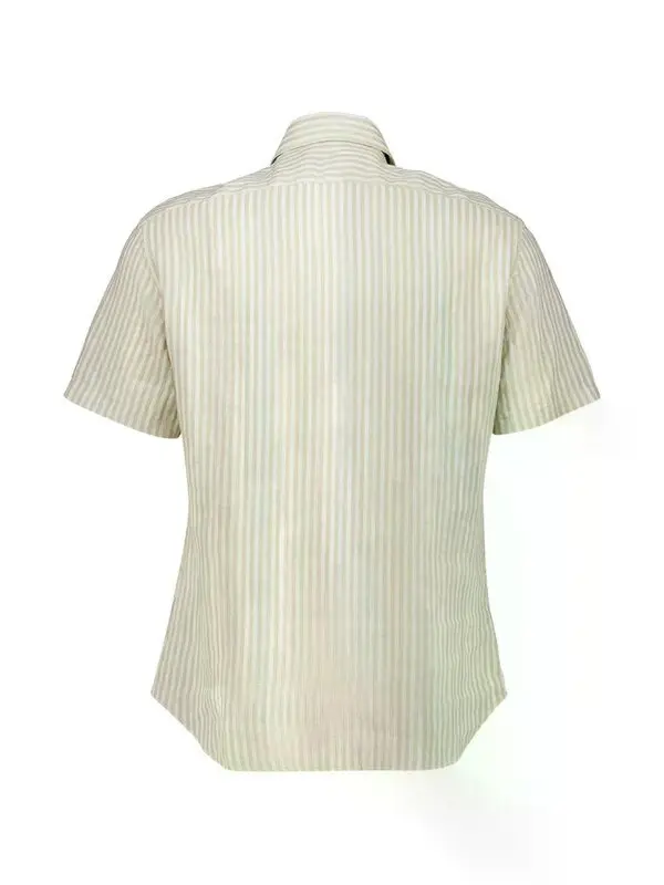 120% Lino Striped Short-sleeve Shirt - Neutrals