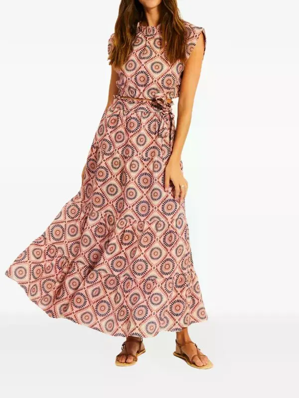 LEMLEM Sanaa Geometric-pattern Maxi Skirt - Pink