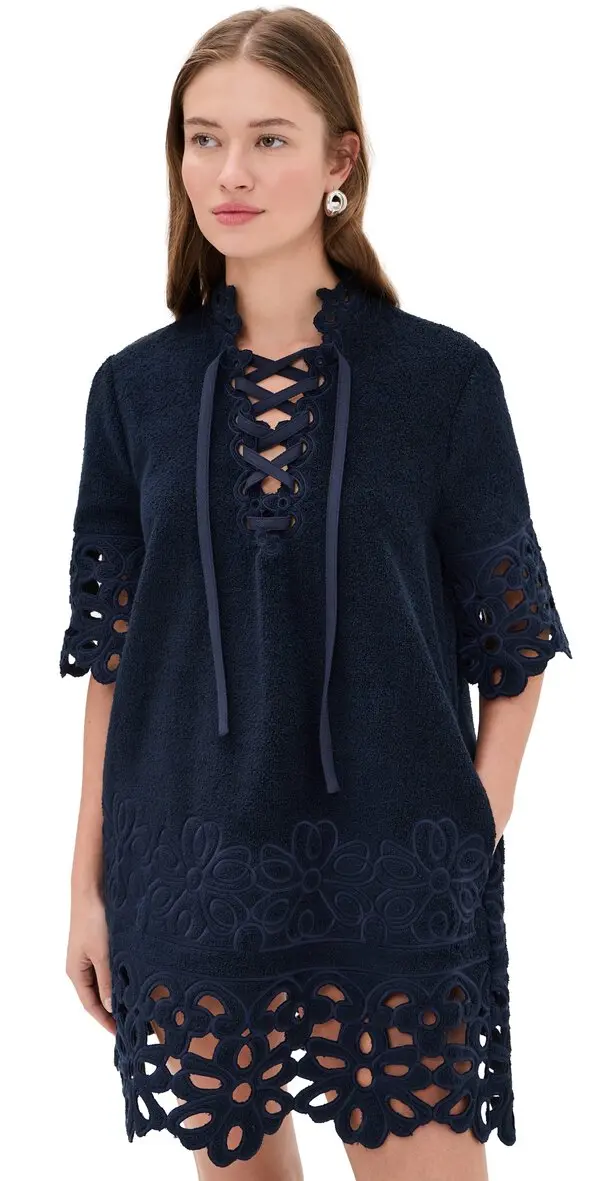 Sea Leila Eyelet Tunic Dress - Navy