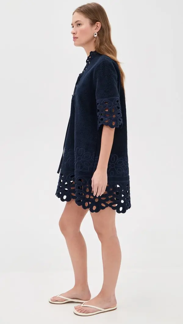 Sea Leila Eyelet Tunic Dress - Navy