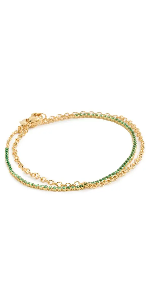 GWEN BELOTI Tennis And Link Bracelet Set - Gold