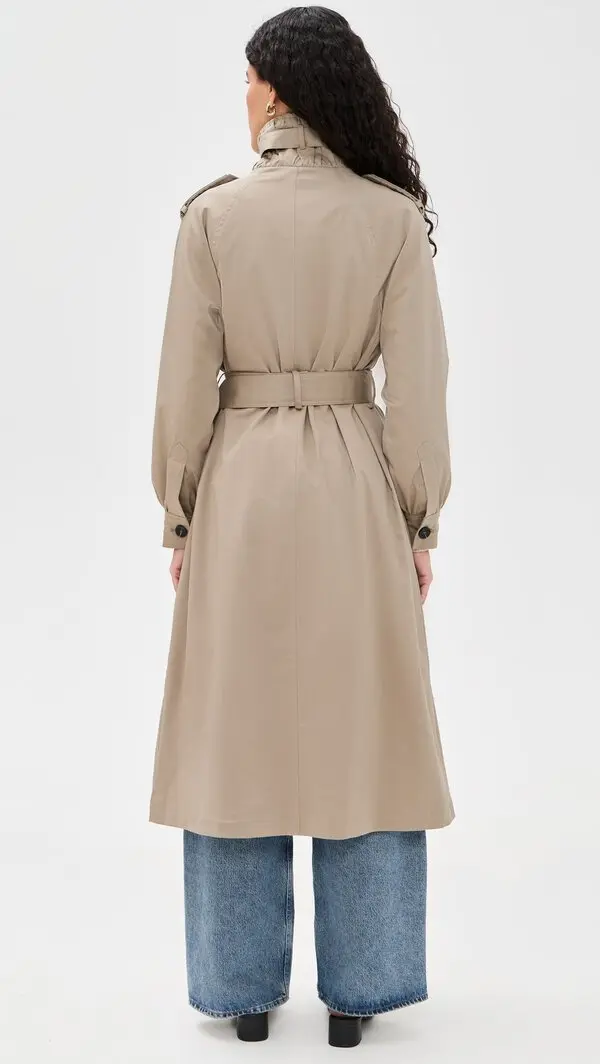 Avec Les Filles Funnel Neck Maxi Trench Coat