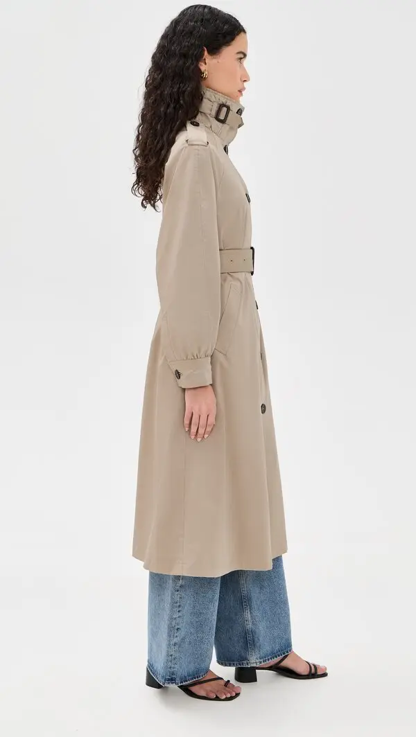 Avec Les Filles Funnel Neck Maxi Trench Coat