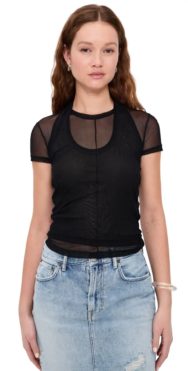 Helmut Lang Mesh Layered Tee