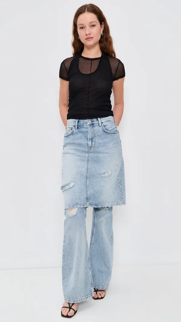 Helmut Lang Mesh Layered Tee