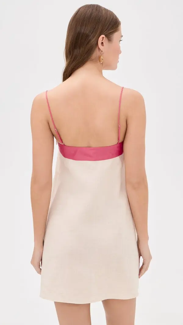 Staud Laura Linen Mini Dress - Blush Canyon