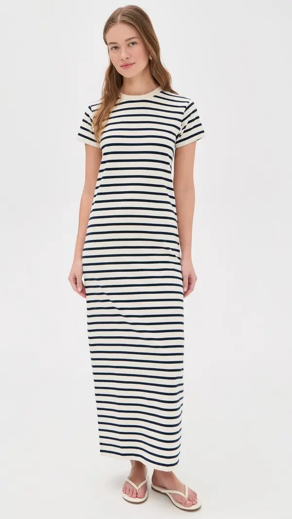 ANINE BING Wynne Stripe Jersey Maxi Dress