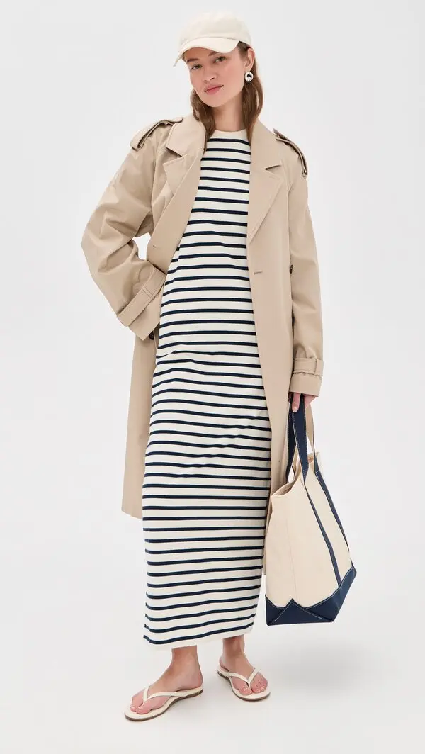ANINE BING Wynne Stripe Jersey Maxi Dress