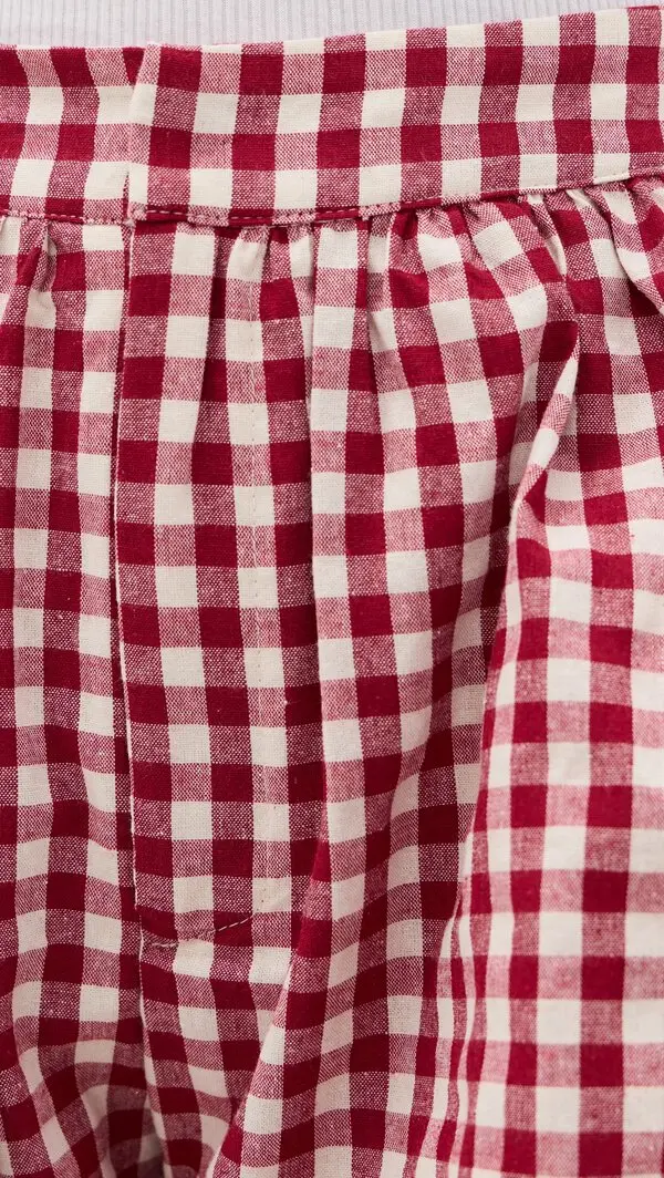 MAUDE CLUB Gingham Capri Shorts