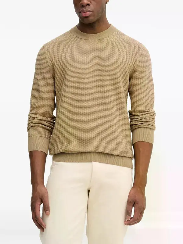 BOSS Textured Crew-neck Sweater