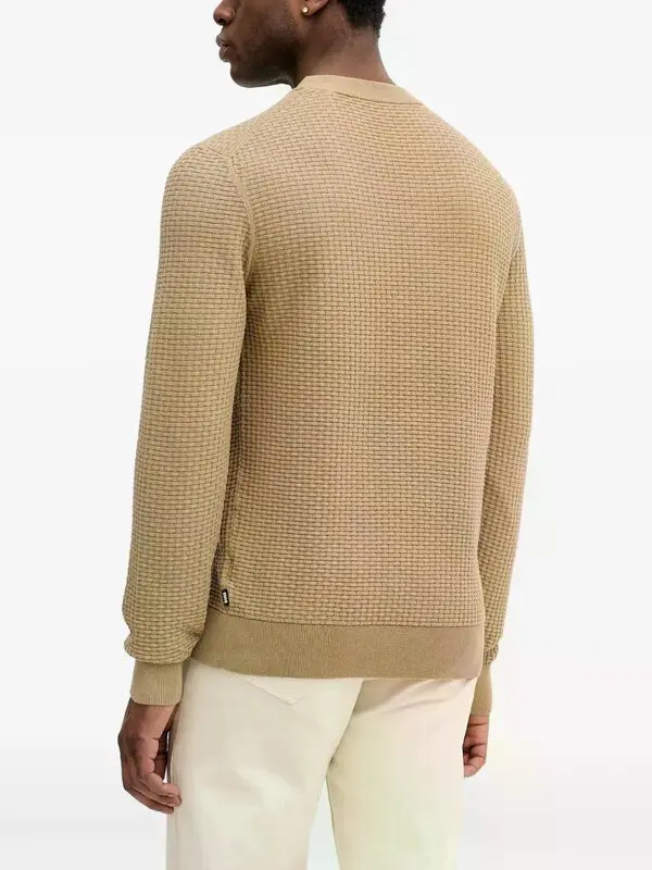 BOSS Textured Crew-neck Sweater