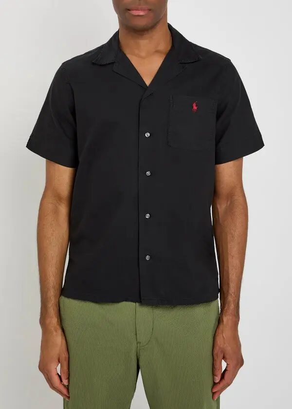 Polo Ralph Lauren Logo-embroidered Cotton Shirt - Black
