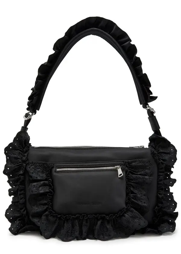 Simone Rocha Pillowcase Ruffled Nylon Shoulder Bag - Black